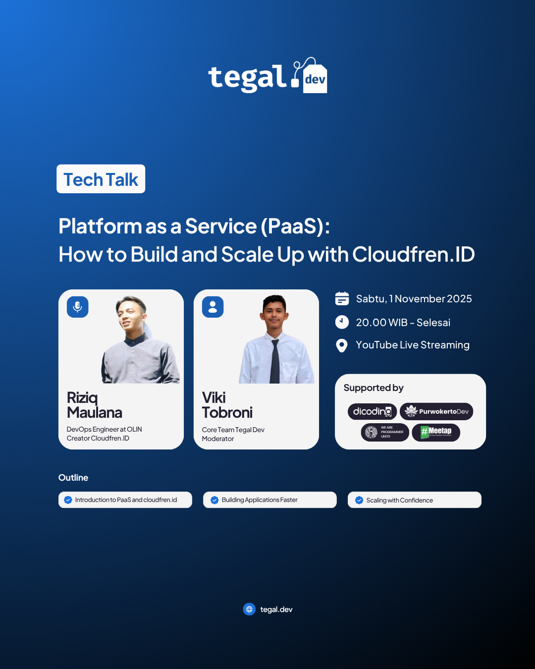 Tegal Dev Tech Talk: Platform as a Service (PaaS) - How to Build and Scale Up with Cloudfren.ID ...