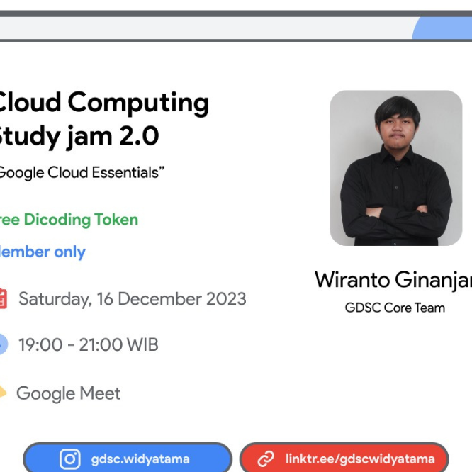 Cloud Computing Study Jam 2.0 : Google Cloud Essentials - Dicoding Indonesia