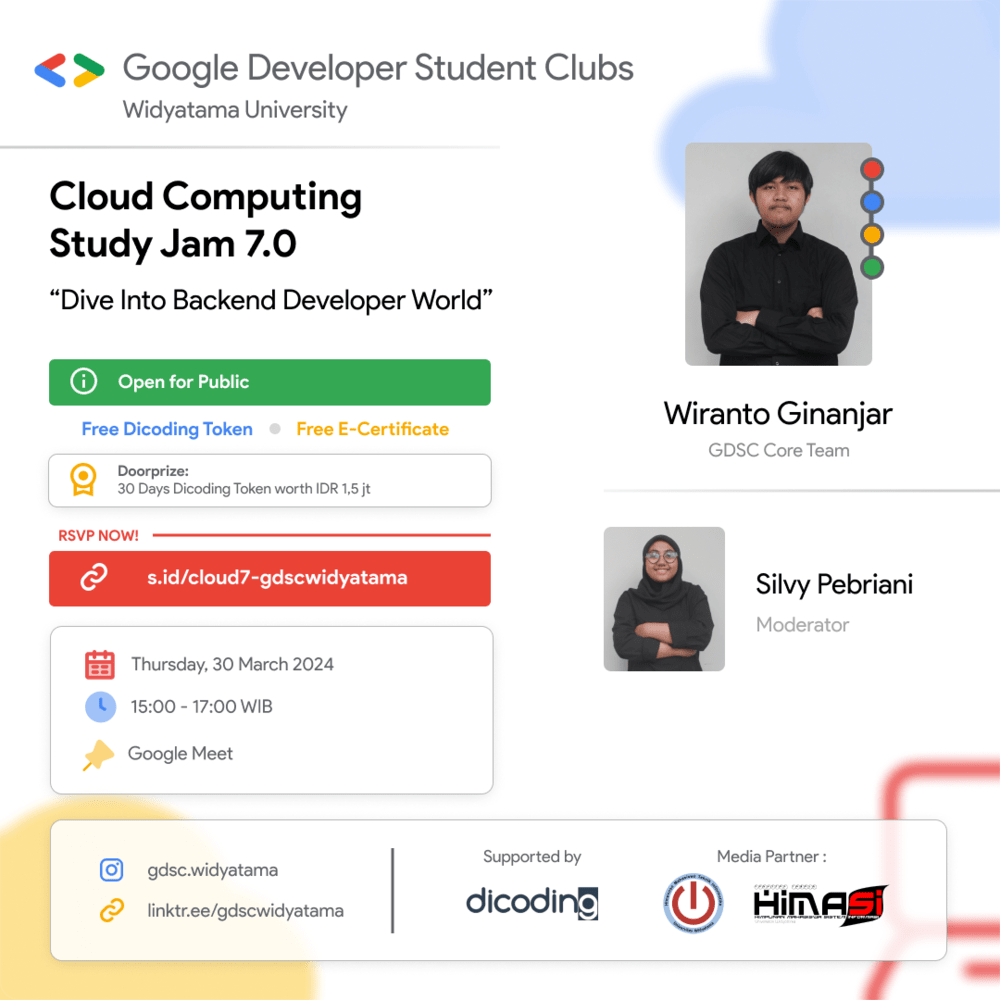 Cloud Computing Study Jam 7.0 : Dive Into Backend Developer World - Dicoding Indonesia
