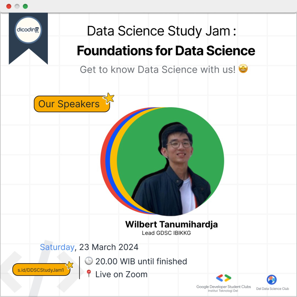 Data Science Study Group: Foundations for Data Science - Dicoding Indonesia