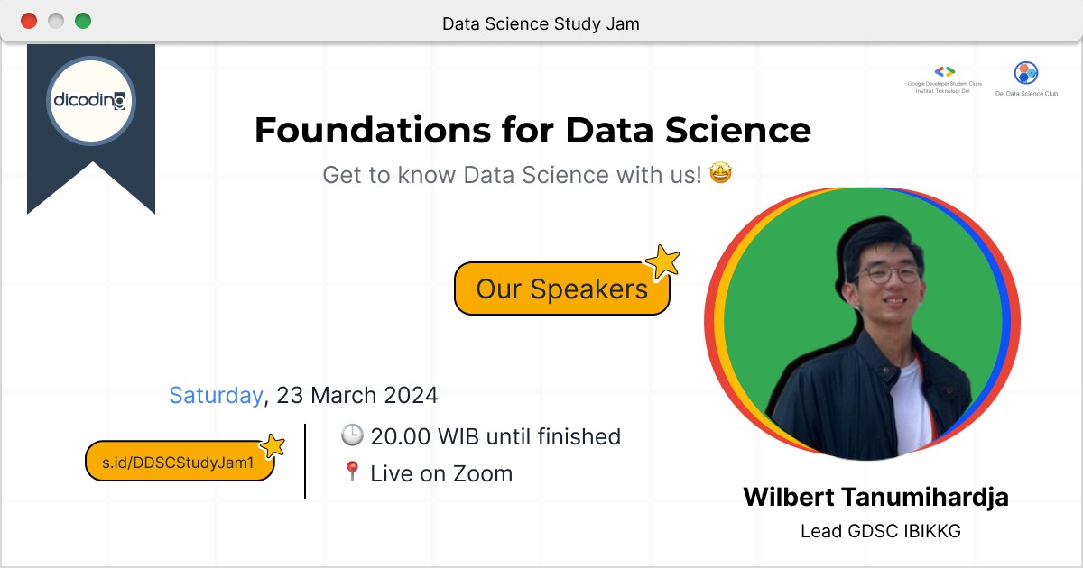 Data Science Study Group: Foundations for Data Science - Dicoding Indonesia