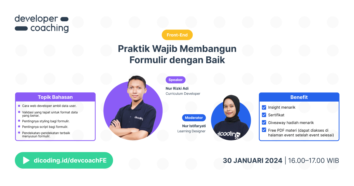 DevCoach 128 : Front-End | Praktik Wajib Membangun Formulir dengan Baik ...