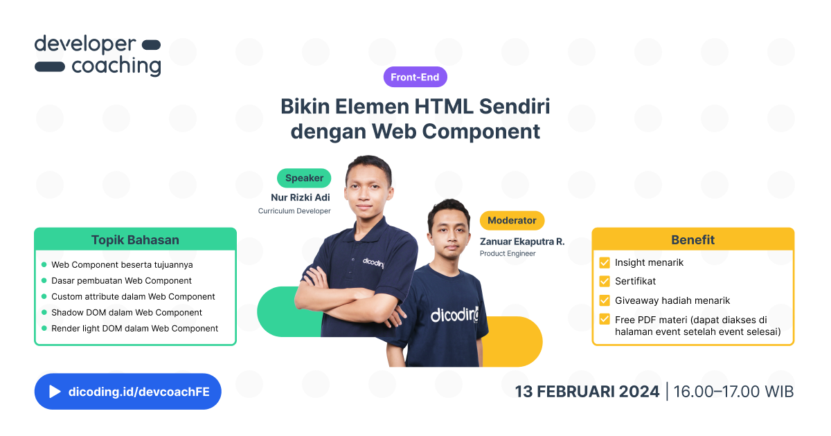 DevCoach 131 : Front-End | Bikin Elemen HTML Sendiri dengan Web ...