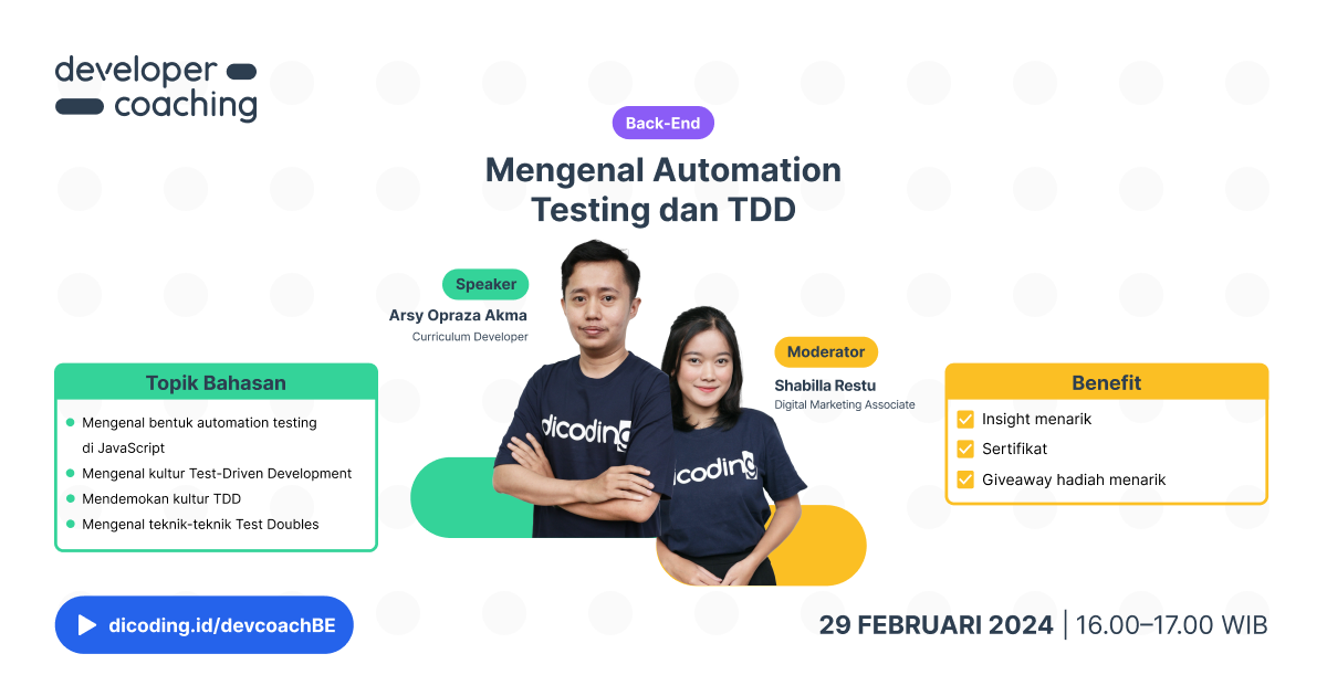 DevCoach 136 : Back-End | Mengenal Automation Testing dan TDD ...