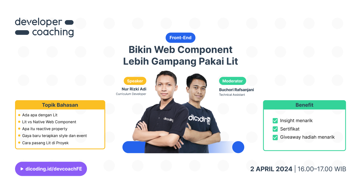 DevCoach 145 : Front-End | Bikin Web Component Lebih Gampang Pakai Lit ...