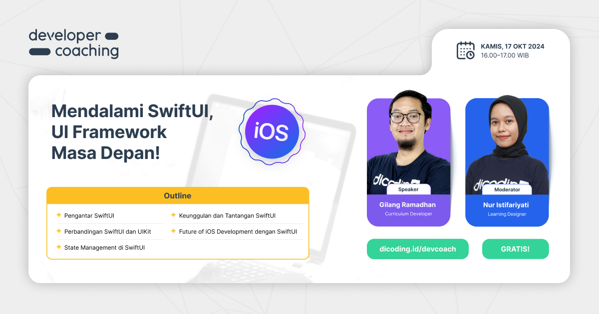 DevCoach 173: iOS | Mendalami SwiftUI, UI Framework Masa Depan! - Dicoding Indonesia