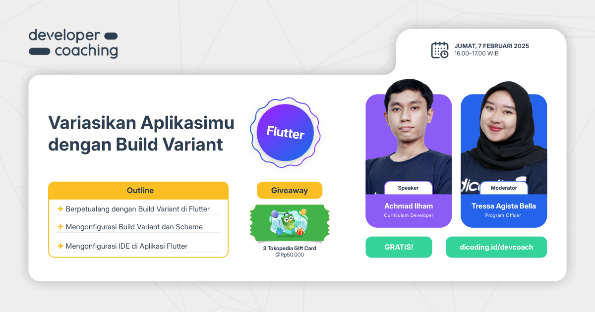 DevCoach 184: Flutter | Variasikan Aplikasimu dengan Build Variant - Dicoding Indonesia