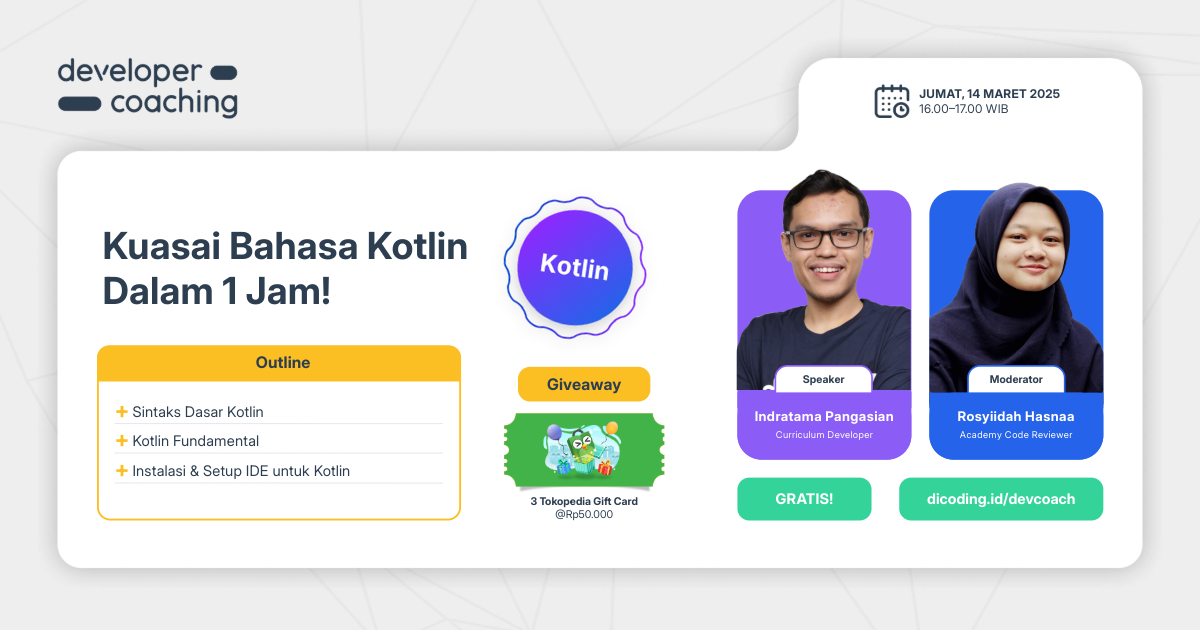 DevCoach 187: Kotlin 101 | Kuasai Bahasa Kotlin dalam 1 Jam! - Dicoding Indonesia