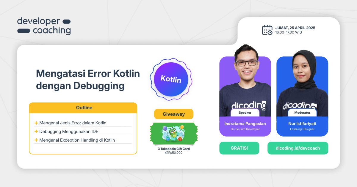 DevCoach 191: Kotlin 101 | Mengatasi Error Kotlin dengan Debugging - Dicoding Indonesia