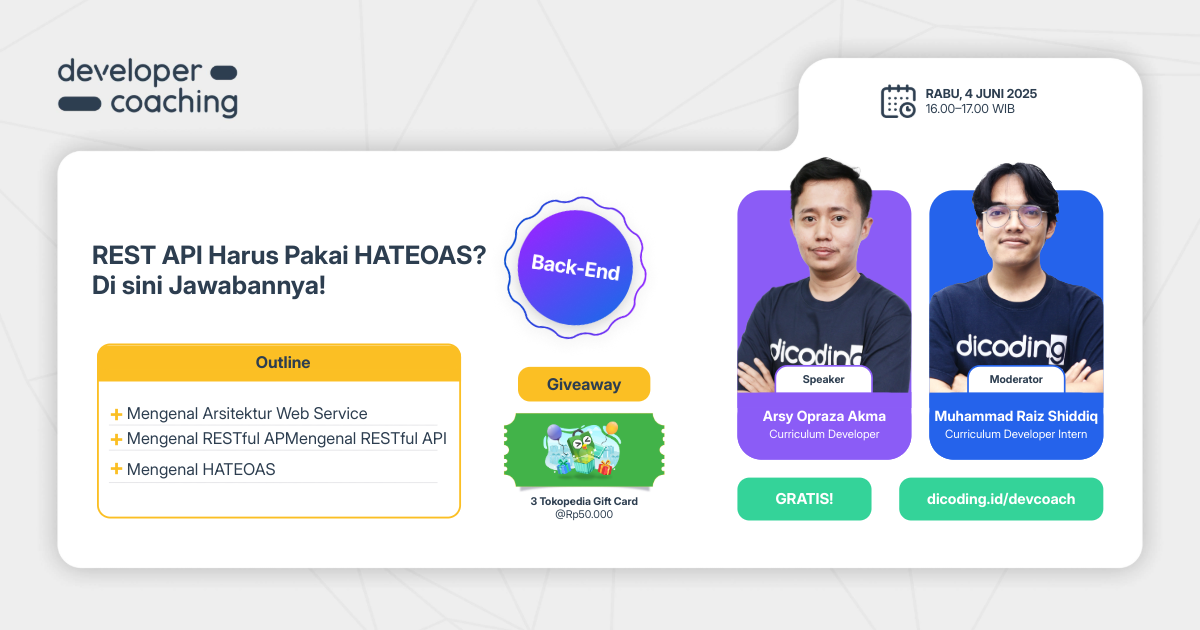 DevCoach 197: Back-End Python | REST API HARUS PAKAI HATEOAS? Ini Jawabannya! - Dicoding Indonesia