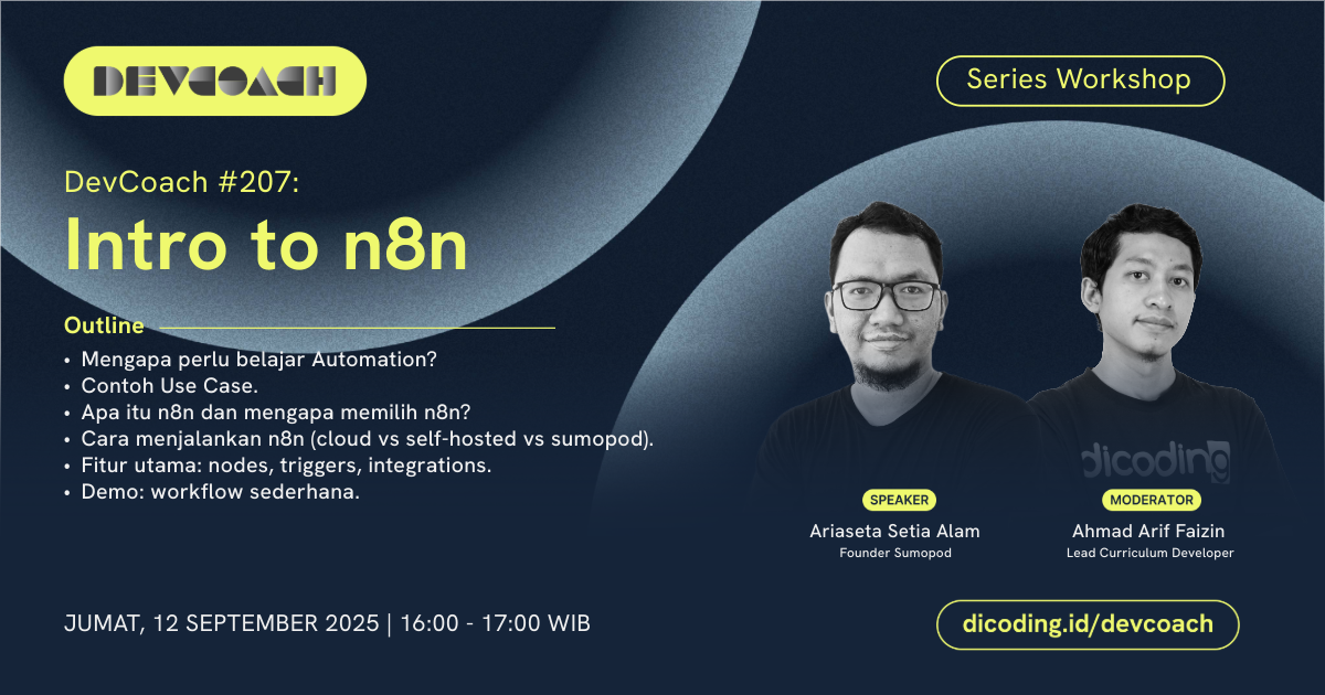 DevCoach 207: Series Workshop | Intro to n8n - Dicoding Indonesia