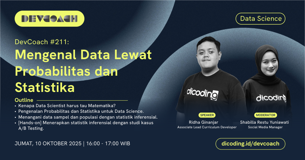 DevCoach 211: Data Science | Mengenal Data Lewat Probabilitas dan Statistika - Dicoding Indonesia