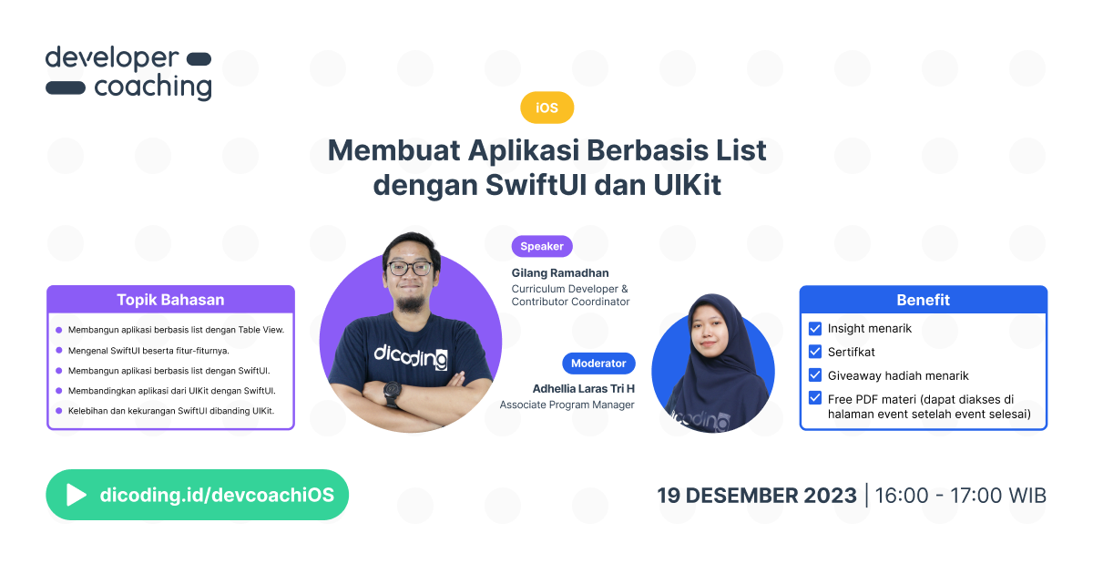 Dicoding Developer Coaching #121 : iOS | Membuat Aplikasi Berbasis List dengan SwiftUI dan UIKit ...