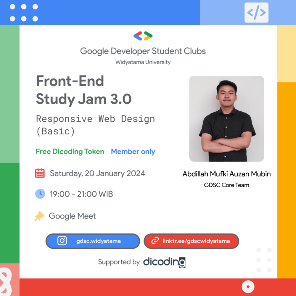Front-End Study Jam 3.0 : Responsif Web Design (Basic) - Dicoding Indonesia