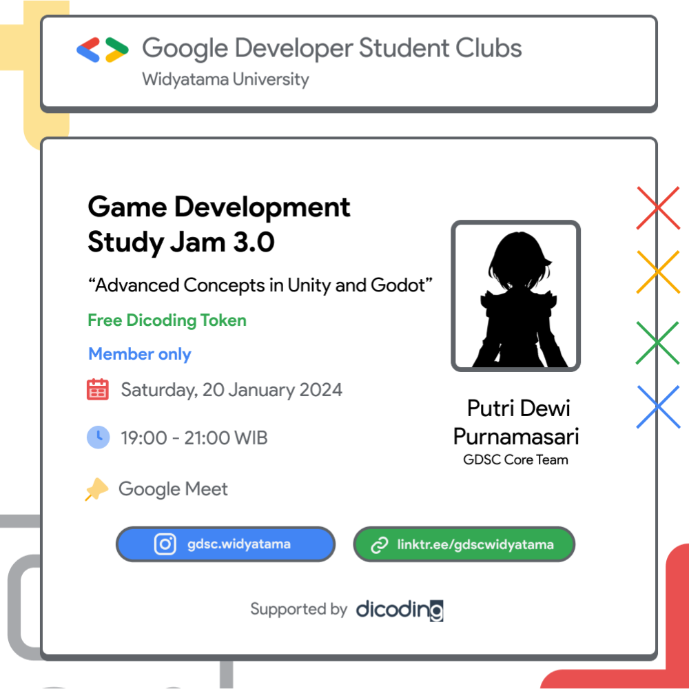 Game Development Study Jam 3.0 : Advanced Concepts in Unity and Godot - Dicoding Indonesia