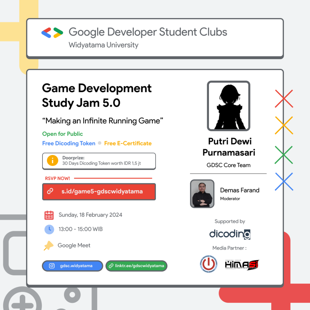 Game Development Study Jam 5.0 : Making an Infinite Running Game - Dicoding Indonesia
