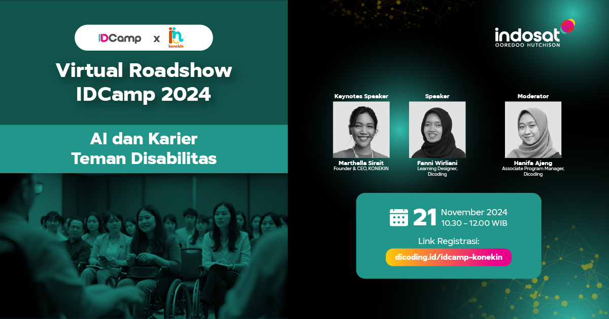 IDCamp Virtual Roadshow x Konekin: AI dan Karier Teman Disabilitas - Dicoding Indonesia