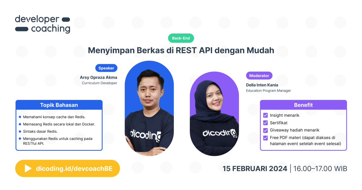 DevCoach 132 : Back-End | Menyimpan Berkas di REST API dengan Mudah - Dicoding Indonesia