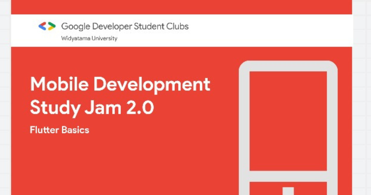 Mobile Development Study Jam 2.0 : Flutter Basics - Dicoding Indonesia