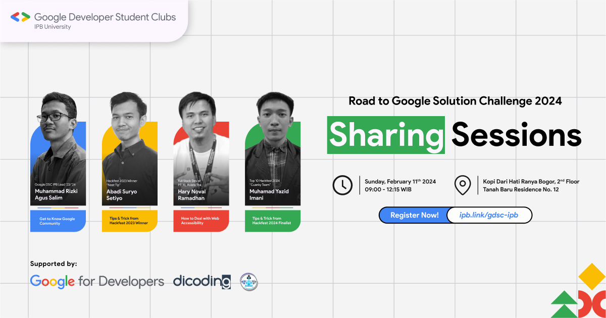 Road to Google Solution Challenge 2024: Sharing Sessions - Dicoding Indonesia