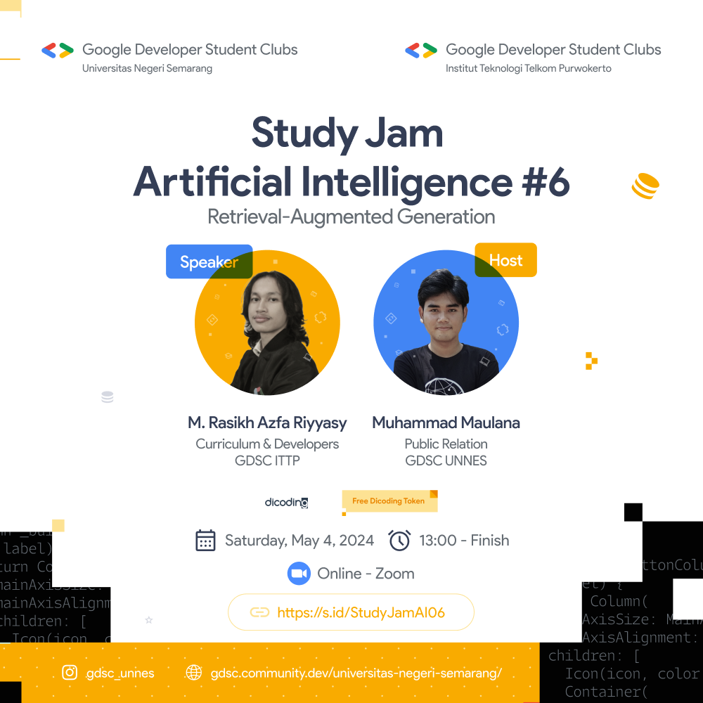 Study Jam AI #6 Retrieval-Augmented Generation - Dicoding Indonesia