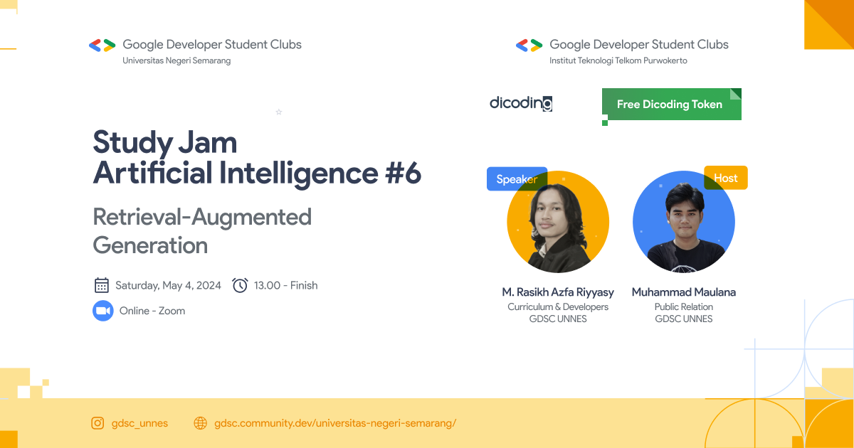 Study Jam AI #6 Retrieval-Augmented Generation - Dicoding Indonesia
