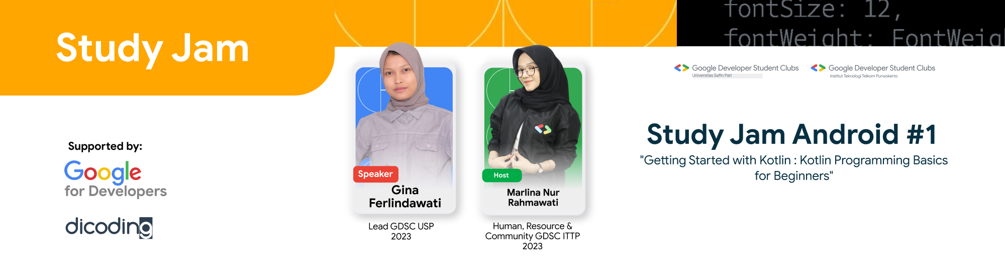 STUDY JAM ANDROID #1 "Getting Started with Kotlin : Kotlin Programming Basics for Beginners ...