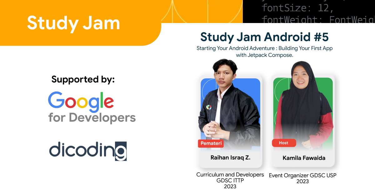 STUDY JAM ANDROID #5 "Starting Your Android Adventure: Building Your ...