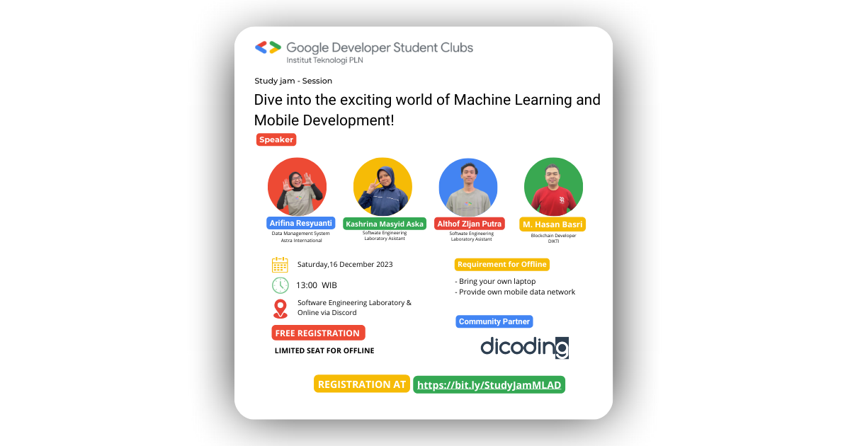 Study Jam Machine Learning and Mobile Development - Dicoding Indonesia