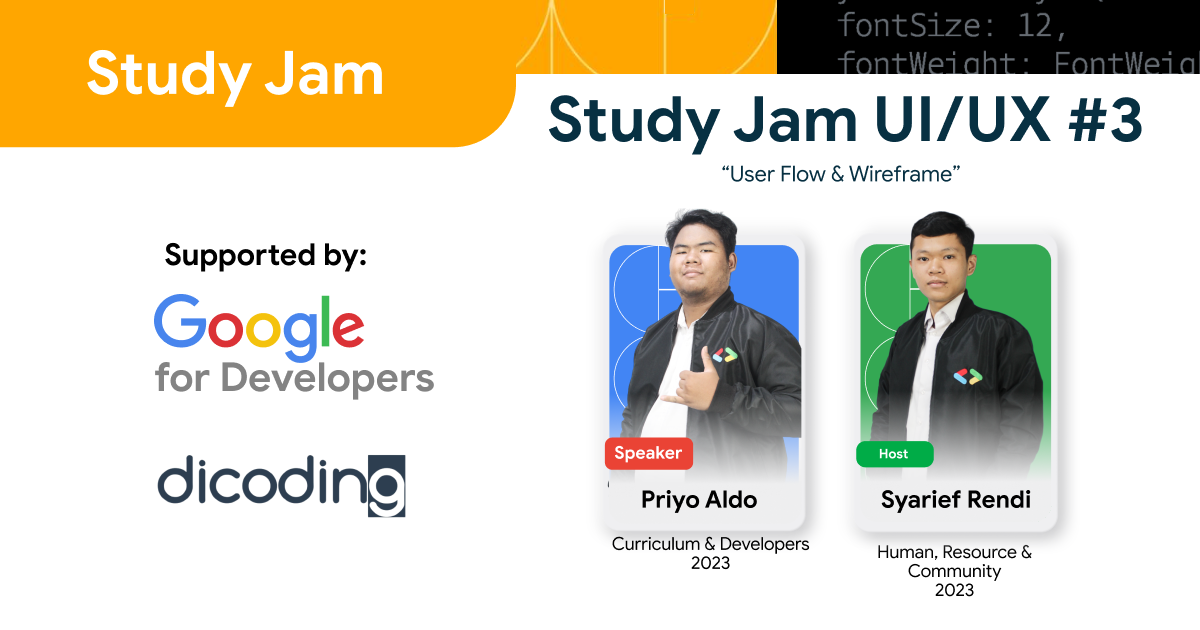 STUDY JAM UI/UX #3 "User Flow & Wireframe” - Dicoding Indonesia