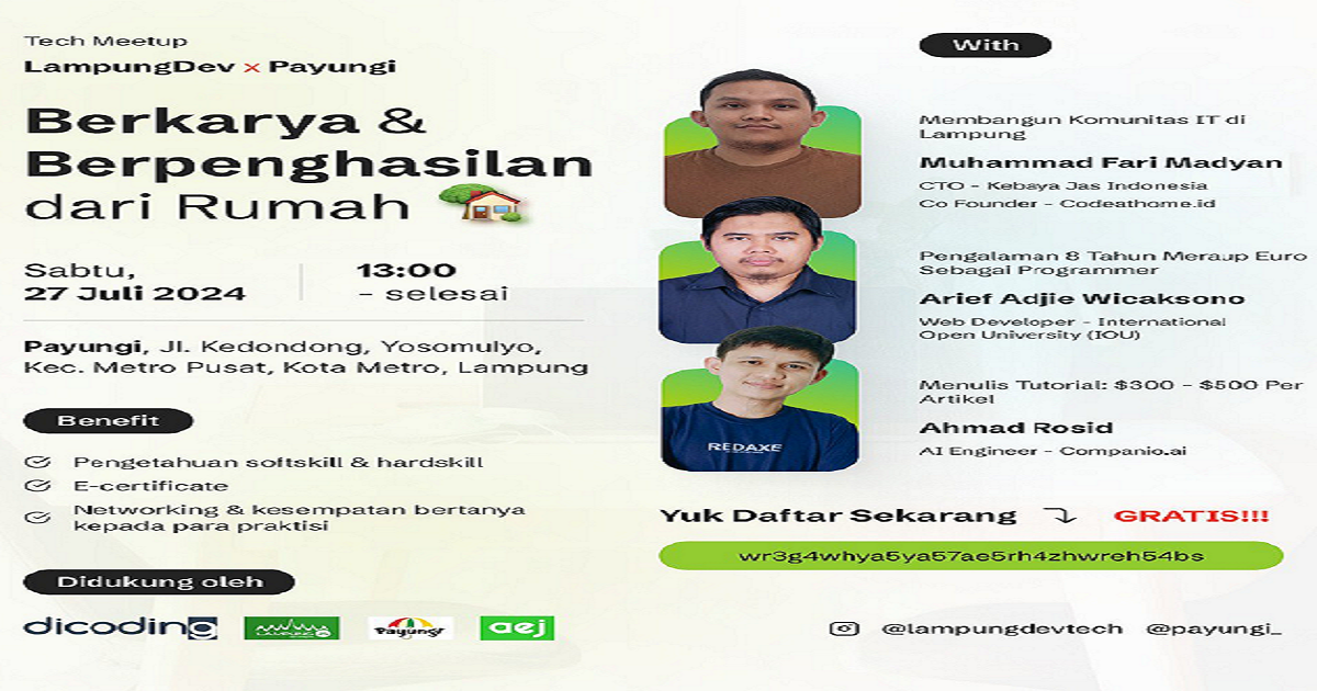 Tech Meetup: Berkarya dan Berpenghasilan dari Rumah - Dicoding Indonesia