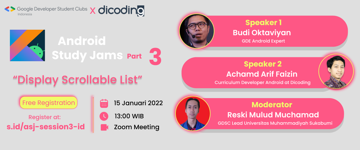 Android Study Jam: " Scrollable List" - Dicoding Indonesia