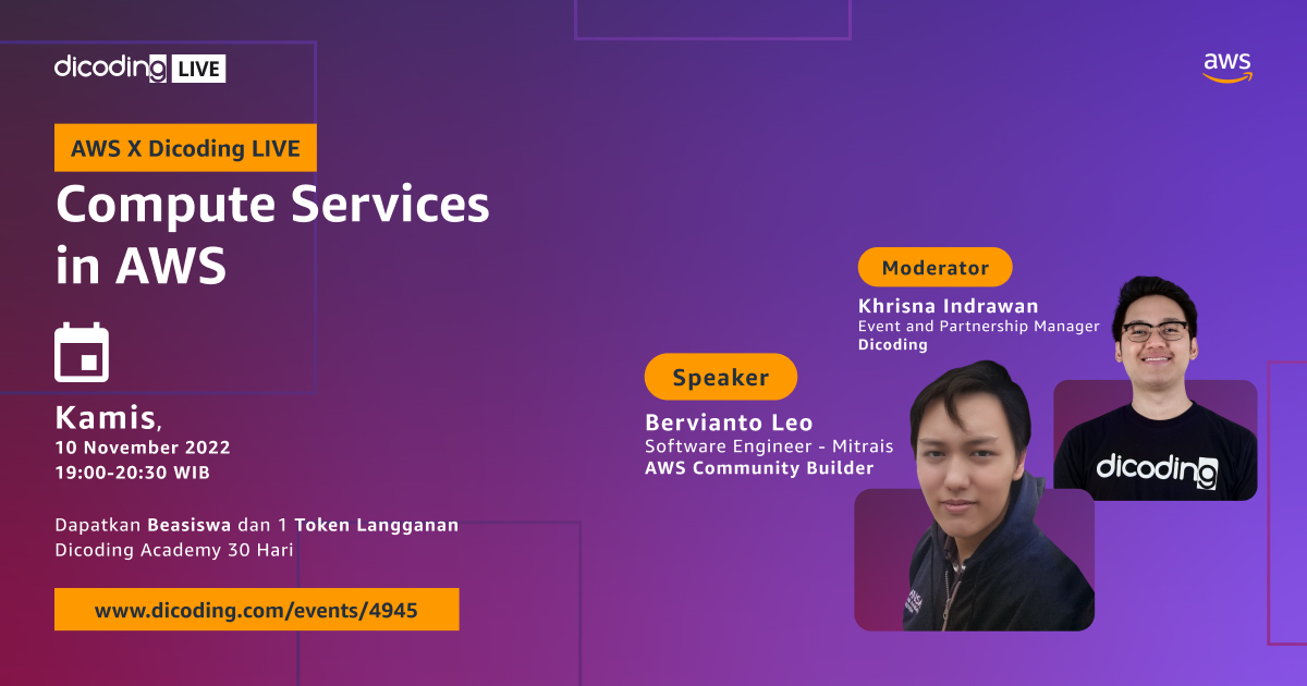 AWS X Dicoding LIVE : "Compute Services in AWS" - Dicoding Indonesia