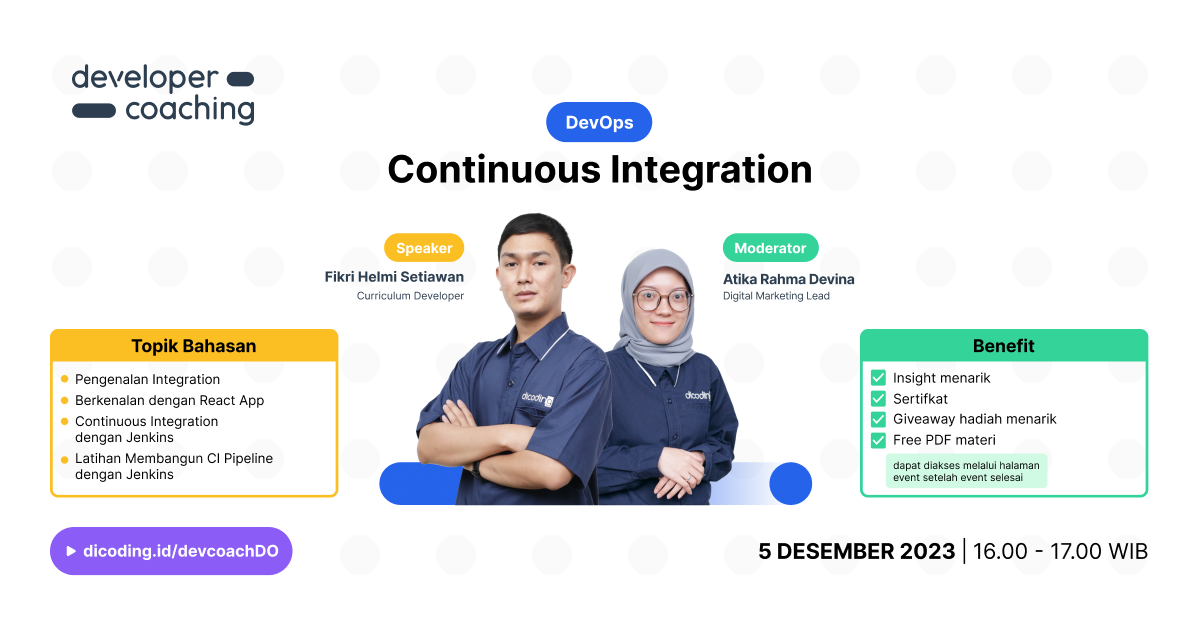 Dicoding Developer Coaching #118 : DevOps Engineer | Continuous Integration - Dicoding Indonesia