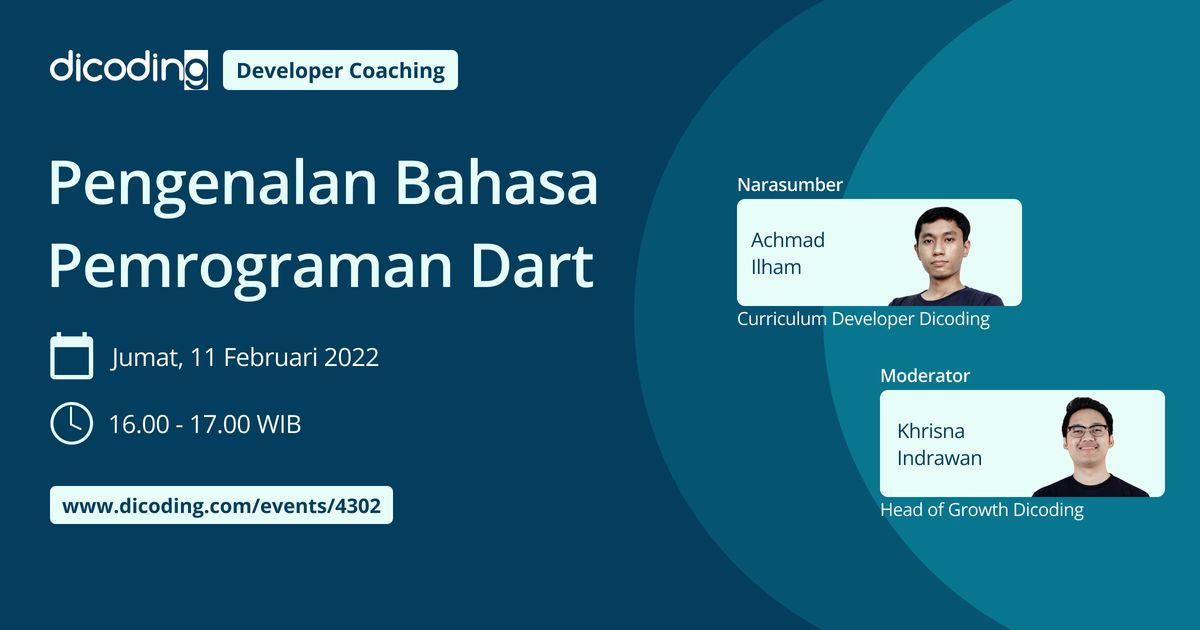 Dicoding Developer Coaching #39: Flutter | Pengenalan Bahasa Pemrograman Dart - Dicoding Indonesia