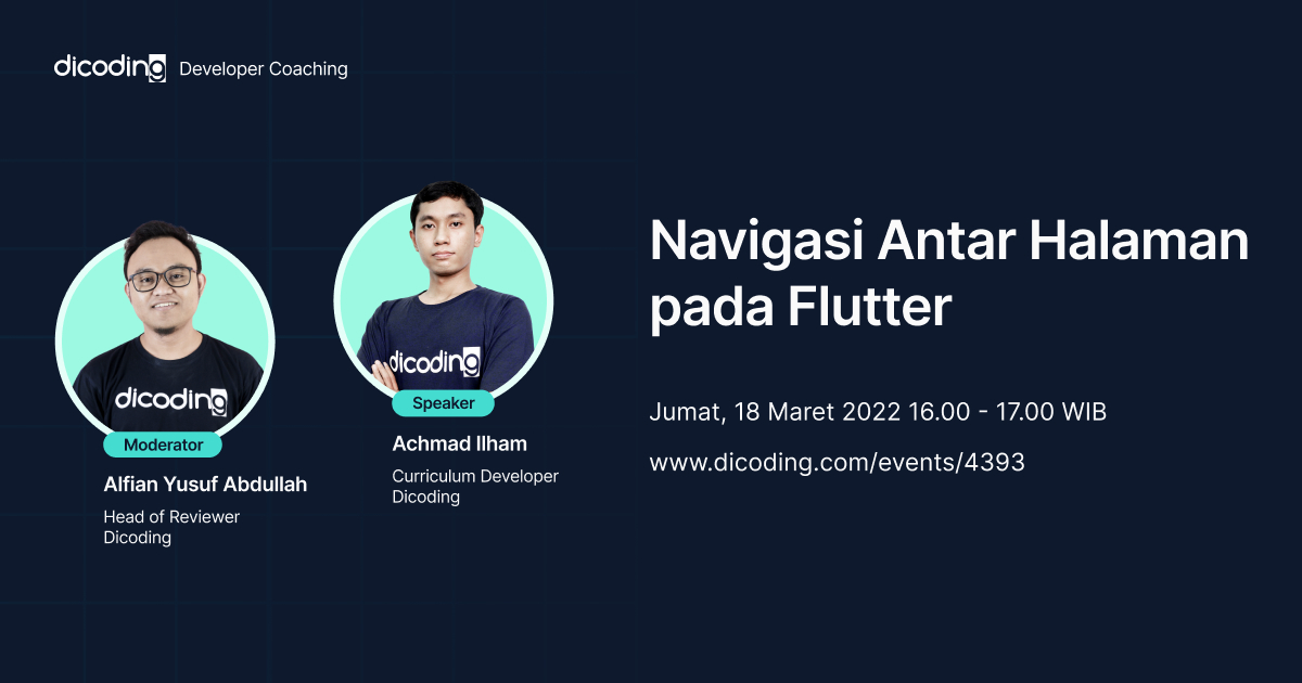 Dicoding Developer Coaching #44: Flutter | Navigasi Antar Halaman pada Flutter - Dicoding Indonesia