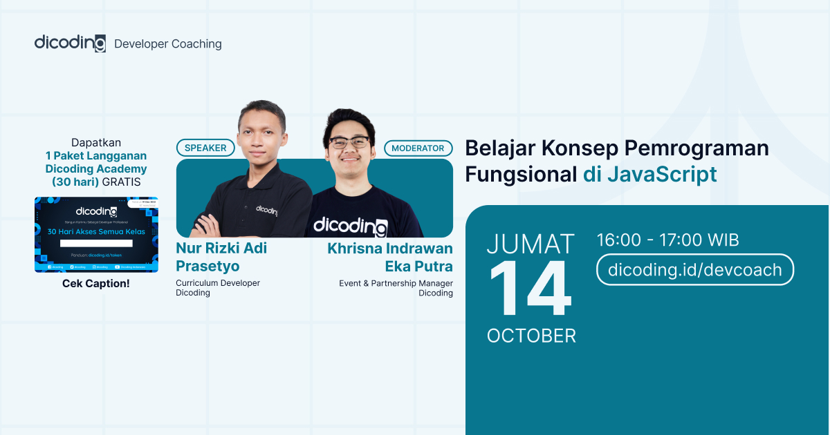 Dicoding Developer Coaching #68 : Back-End | Belajar Konsep Pemrograman Fungsional di JavaScript ...