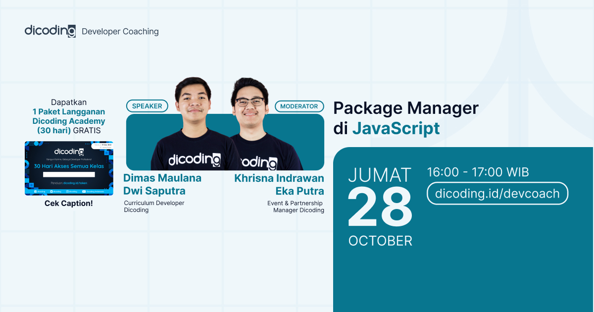 Dicoding Developer Coaching #70 : Back-End | Package Manager di JavaScript - Dicoding Indonesia