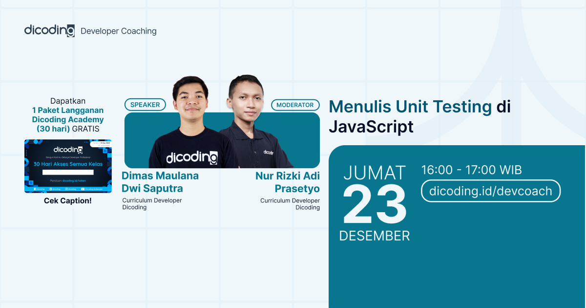 Dicoding Developer Coaching #78 : Back-End | Menulis Unit Testing di ...