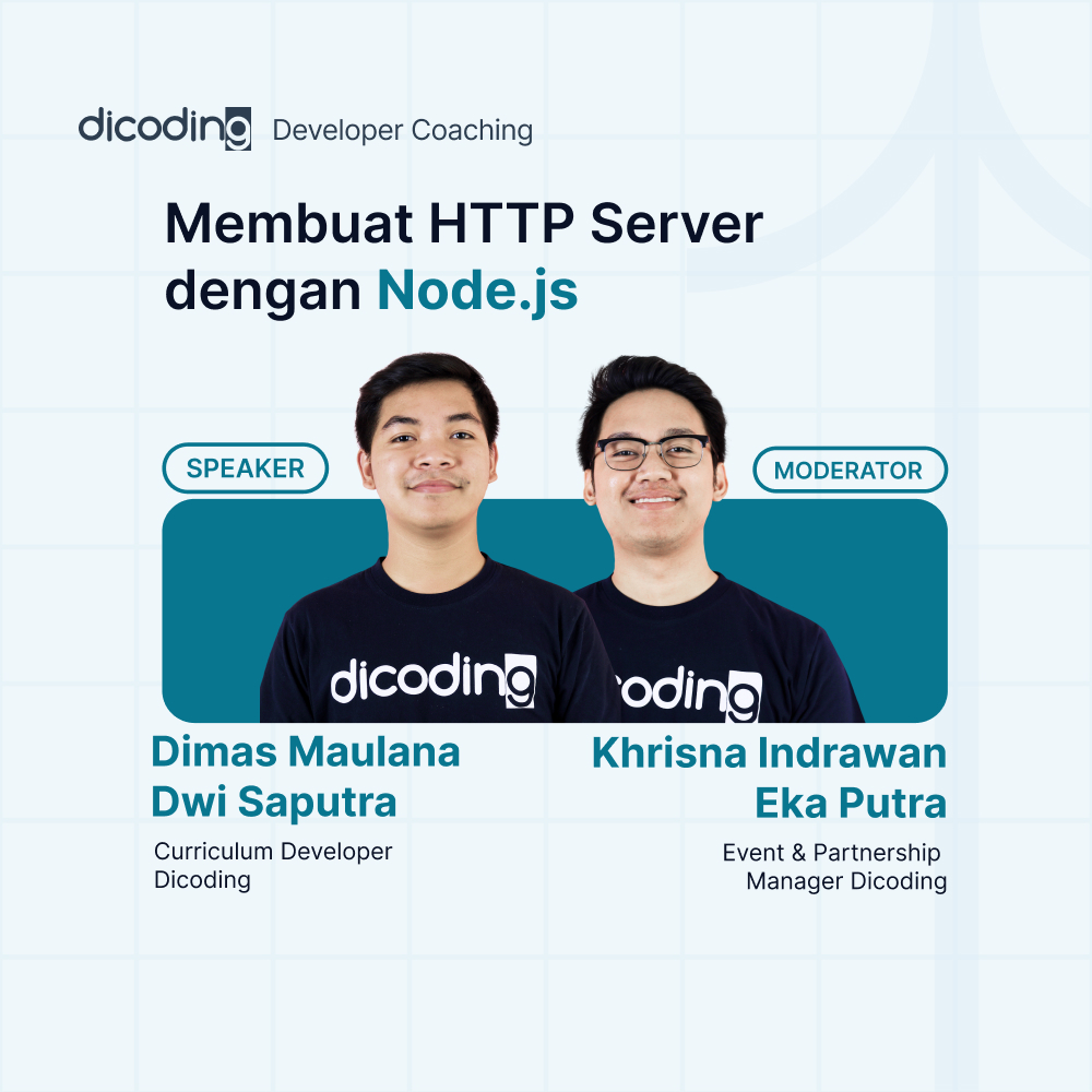 Dicoding Developer Coaching #86 : Back-End | Membuat HTTP Server dengan Node.js - Dicoding Indonesia