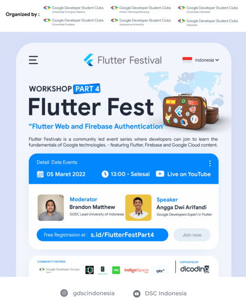 Flutter Festival 2022 Part 4: “Flutter Web and Firebase Authentication” - Dicoding Indonesia