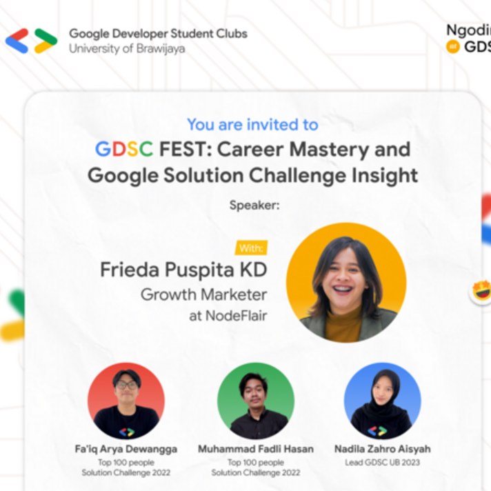 GDSC FEST : Career Mastery and Google Solution Challenge Insight - Dicoding Indonesia