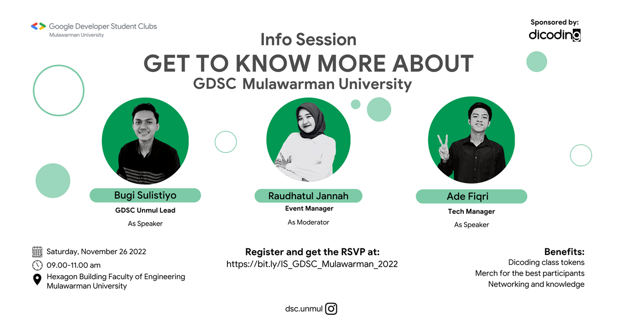 GDSC Unmul Info Session: Get to Know About GDSC Mulawarman - Dicoding ...