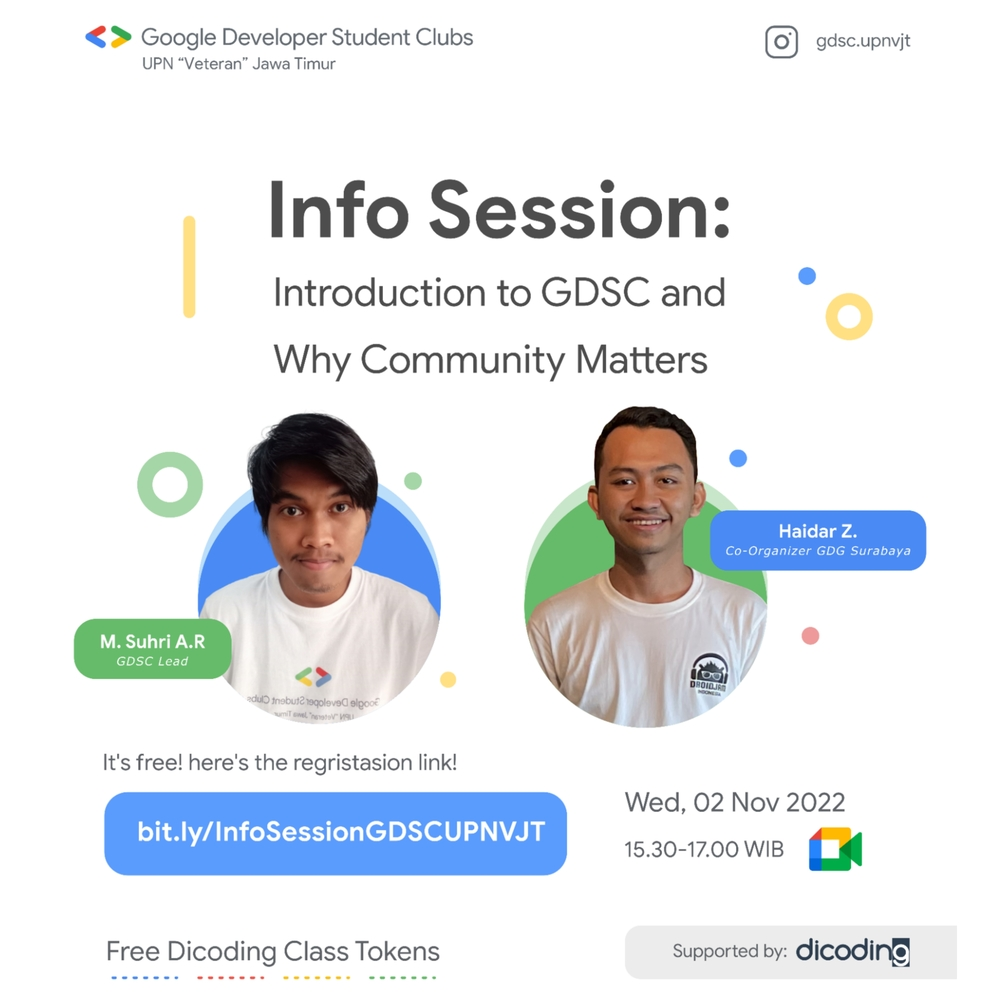 Info Session GDSC UPN "Veteran" Jawa Timur - Dicoding Indonesia