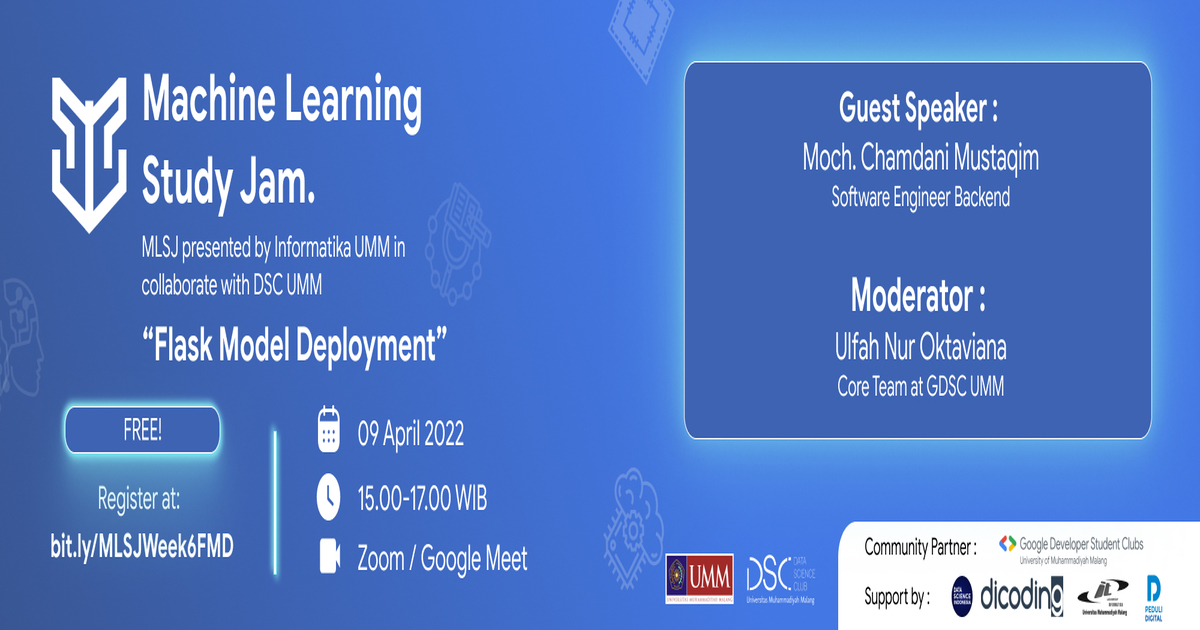 Machine Learning Study Jam ~ Flask Model Deployment - Dicoding Indonesia