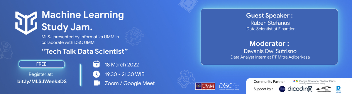 Machine Learning Study Jam - Tech Talk Data Scientist - Dicoding Indonesia