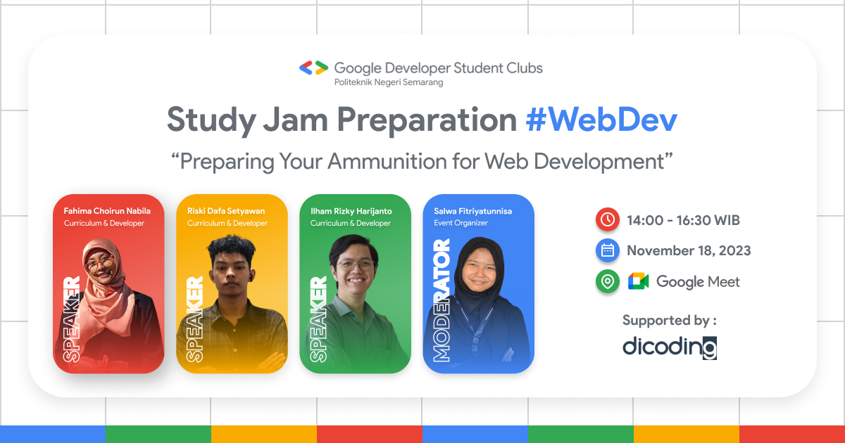 Study Jam Preparation #WebDev - Dicoding Indonesia