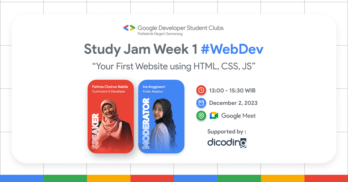 Study Jam Week 1 #WebDev - Dicoding Indonesia