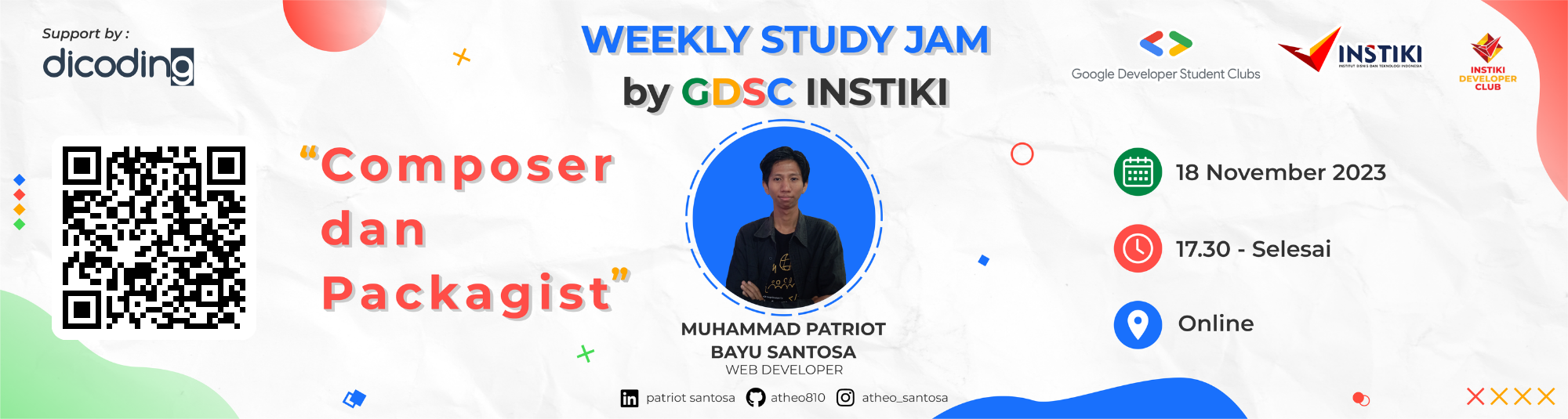 Weekly Study Jam by GDSC INSTIKI #2 "Composer + Packagist" - Dicoding Indonesia